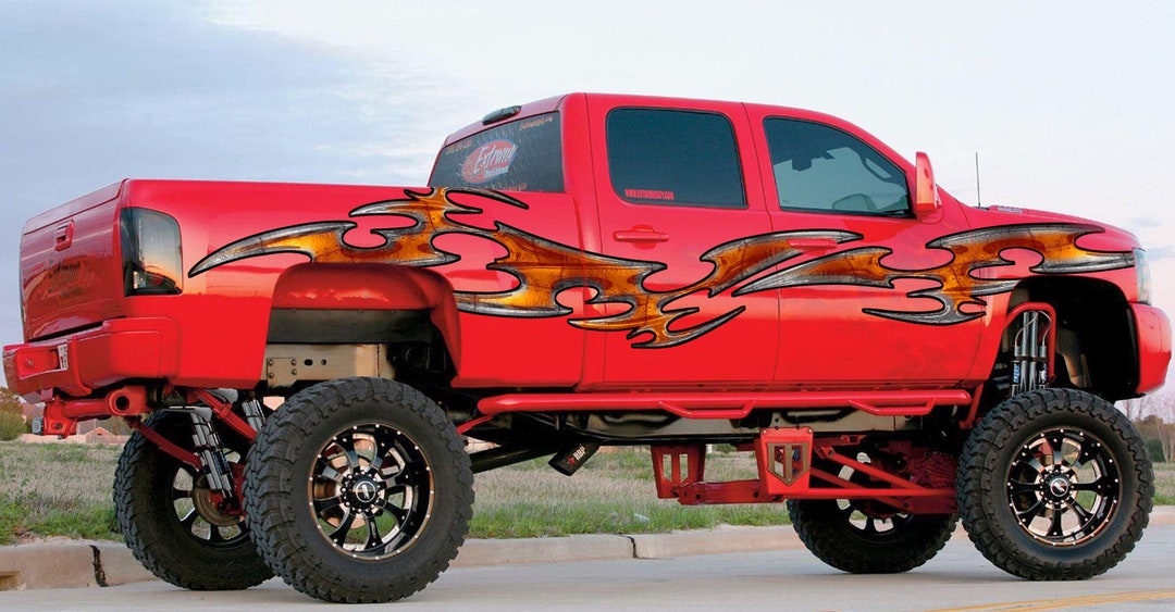 Tribal Truck Wrap, Tribal Truck Graphics, Tribal Truck Side Full Color ...