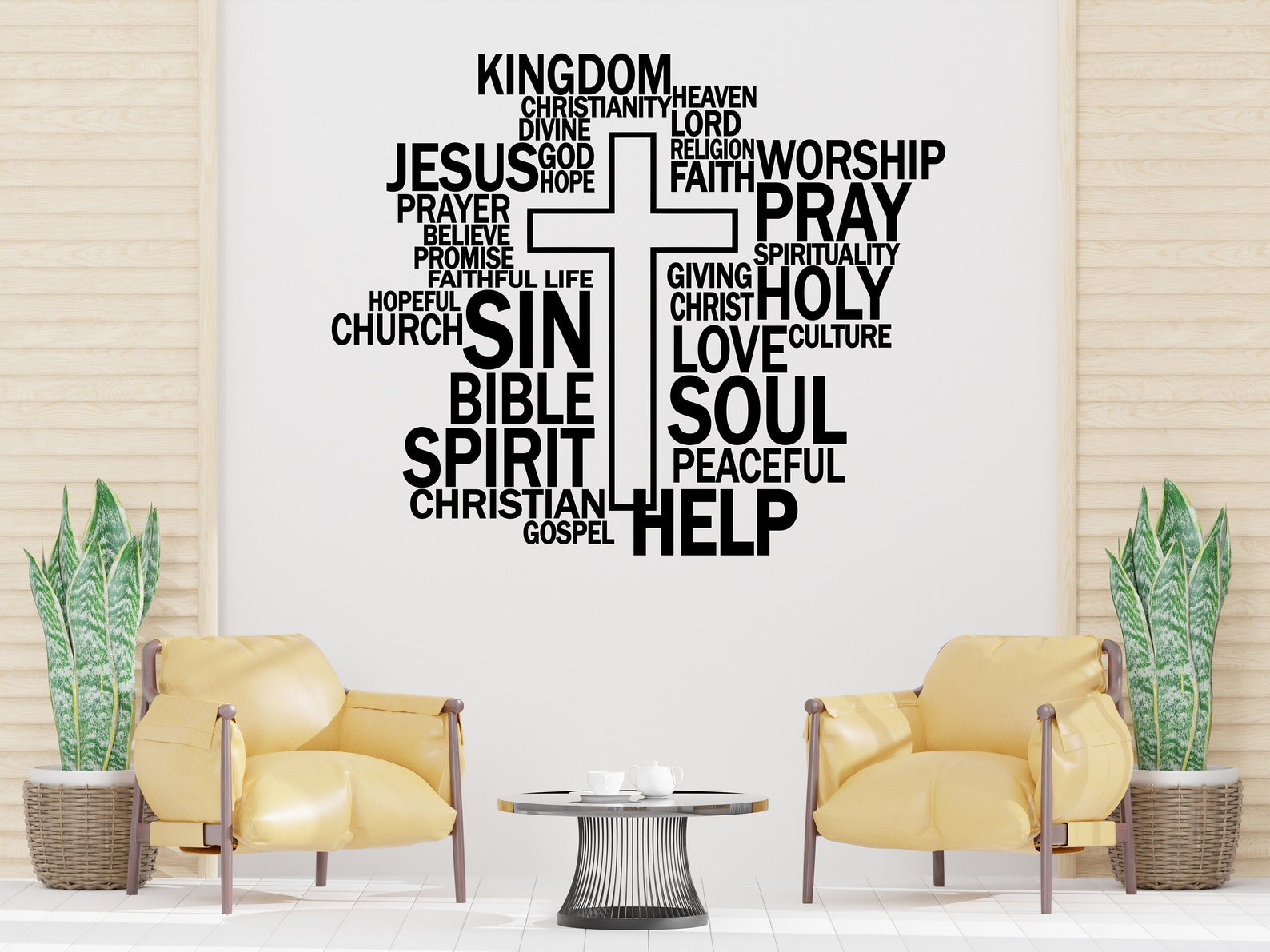 Christian Wall Words, Jesus Word Cloud, Religious Wall Sign, Church ...