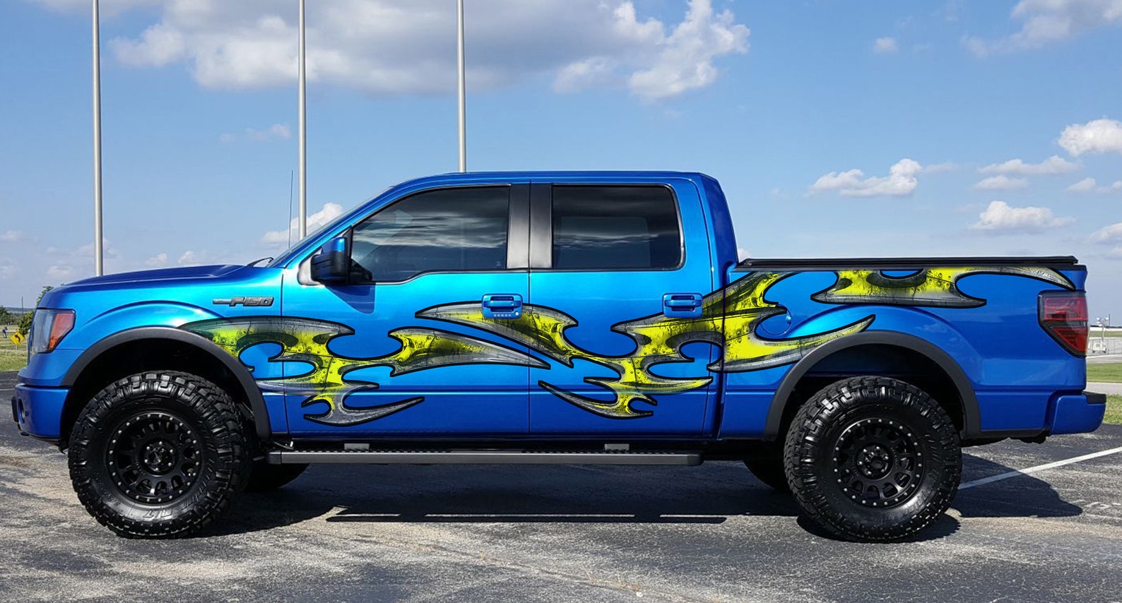 Tribal Truck Vinyl Side Graphics, Tribal Car Decal, 3D Tribal Racing ...