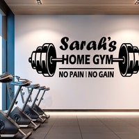 Personalized Gym Wall Decal,gym Wall Art,fitness Wall Quotes,crossfit ...