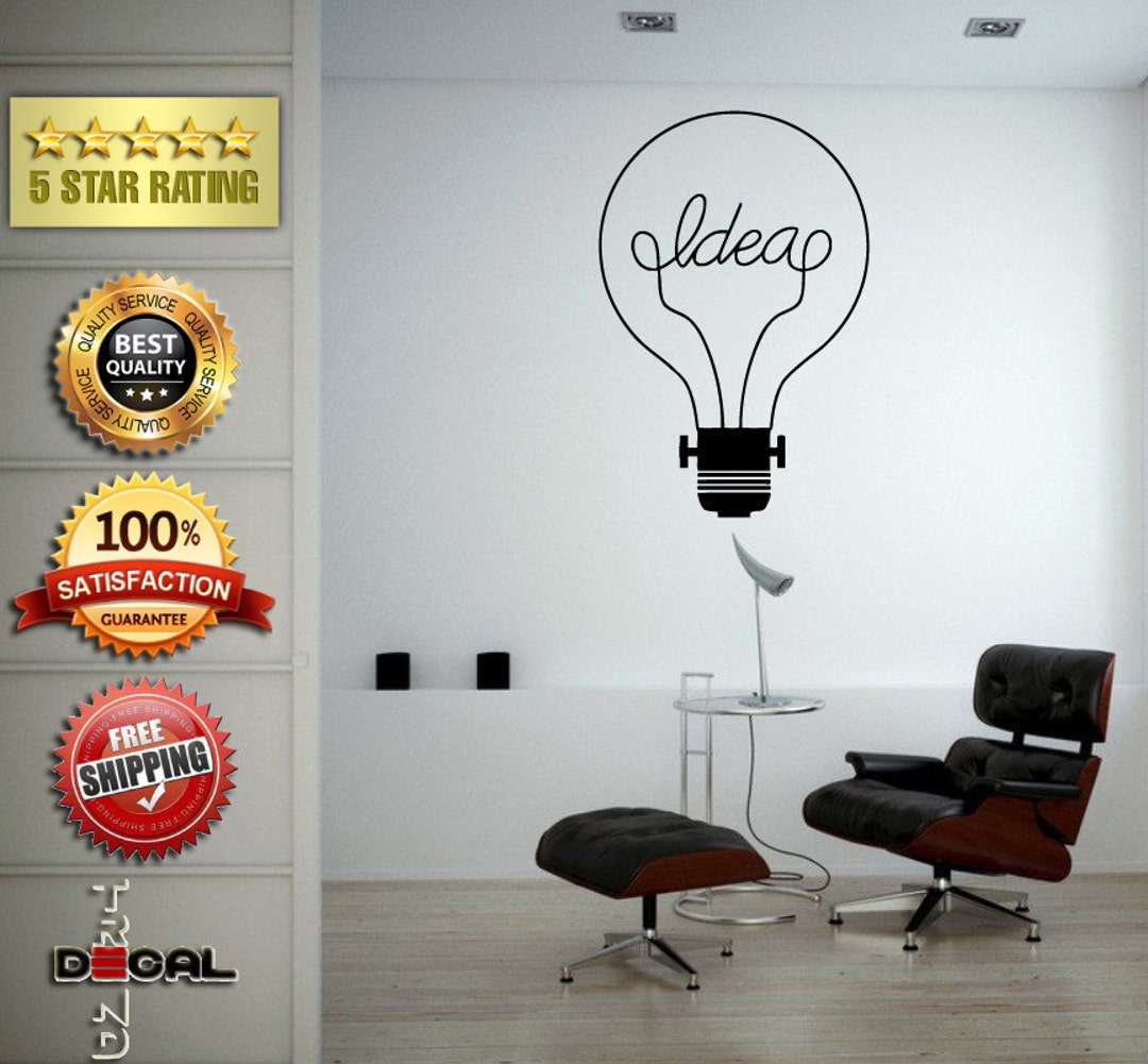 Light Bulb Lamp Idea Thought Wall Window Car DIY Sticker Decal Vinyl ...