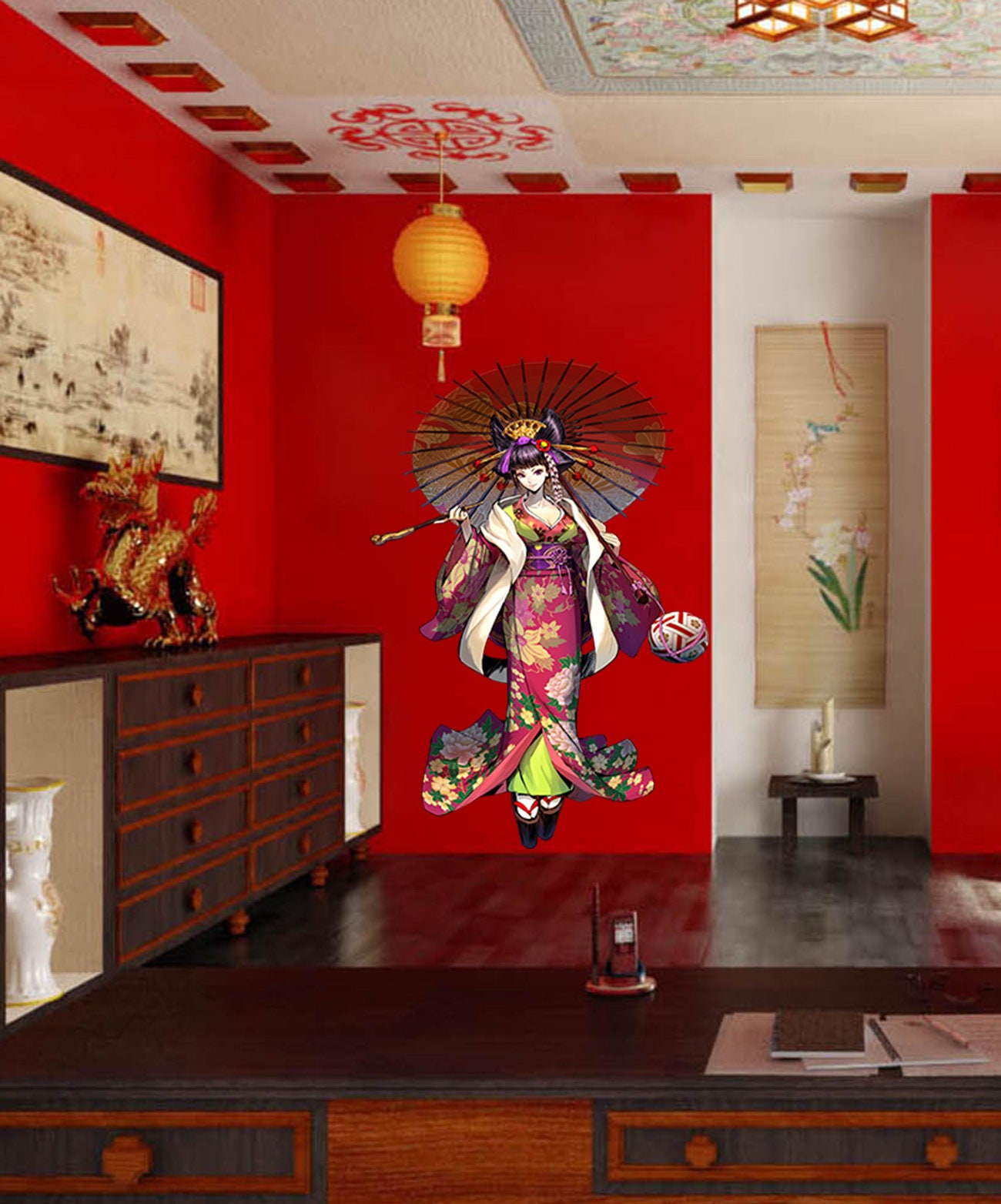 Geisha Wall Decor Geisha Wall Sticker Geisha Wall Decal | Etsy