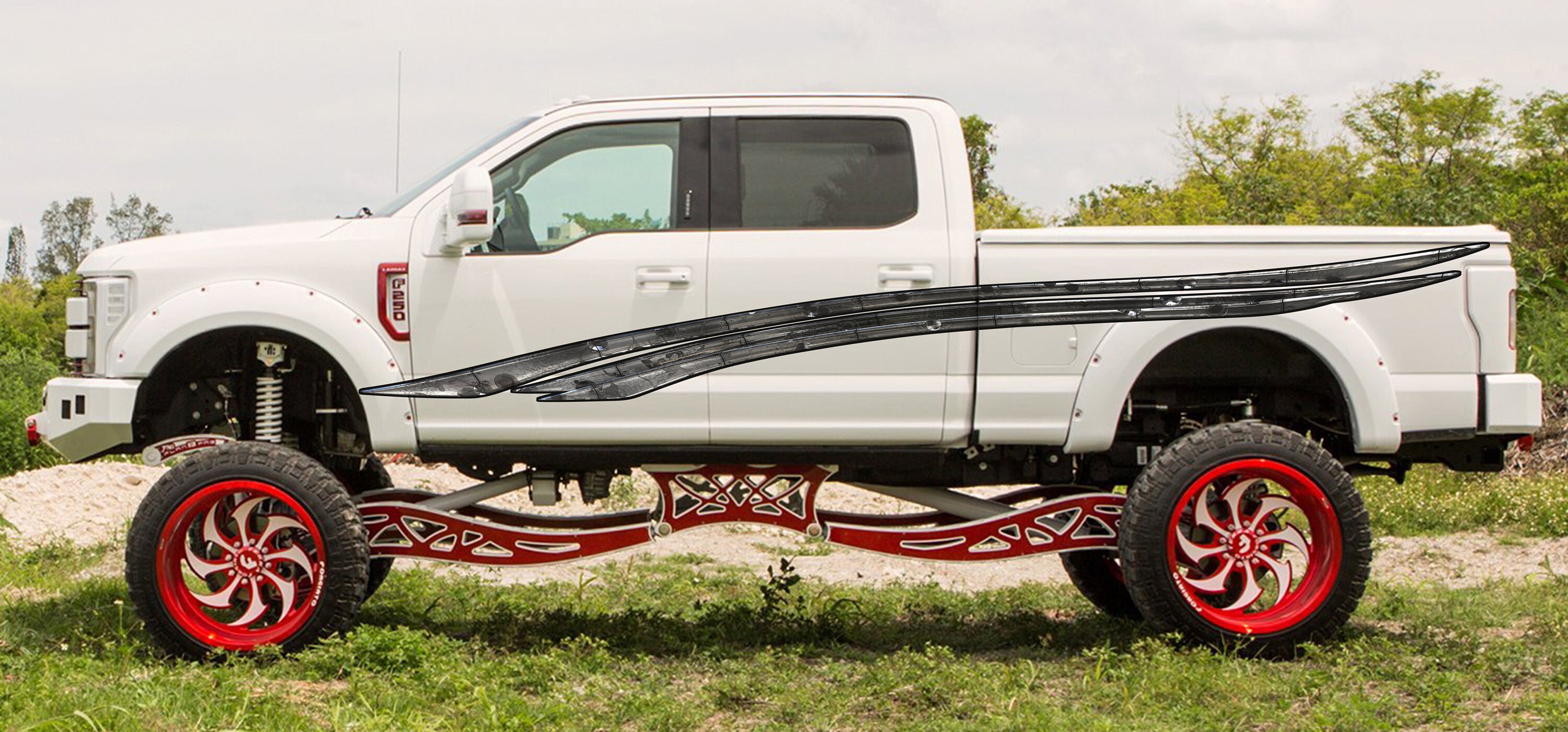 Tribal Racing Stripes Truck Side Full Color Vinyl Sticker - Etsy