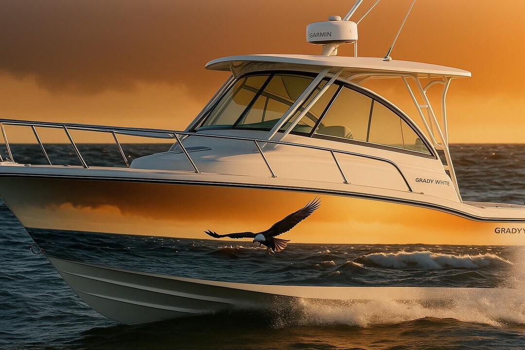 Golden Eagle Boat Wrap – Patriotic Bald Eagle Marine Vinyl for Fishing ...