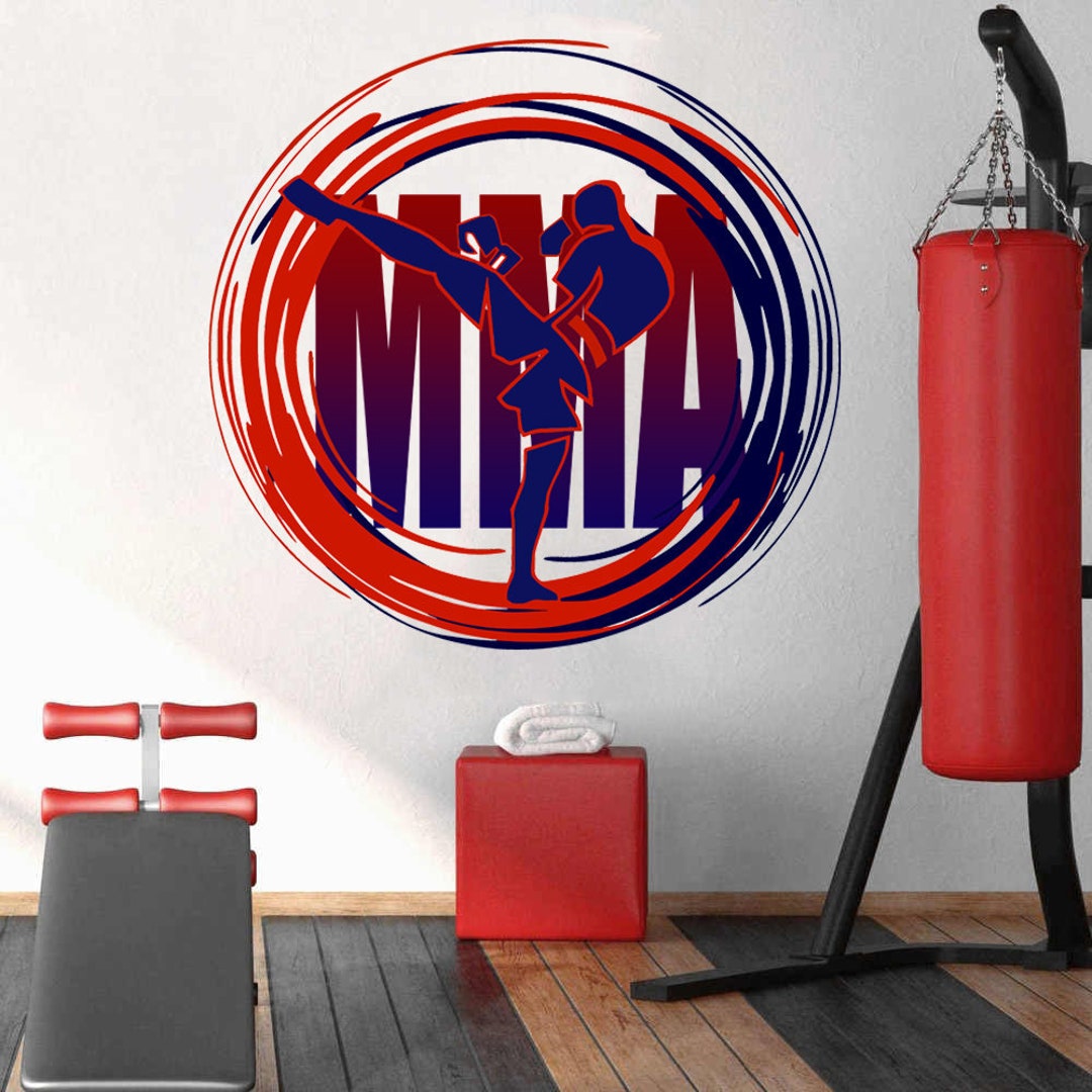 MMA Fighter Wall Decal, MMA Fighter Wall Sticker, MMA Fighter Wall ...