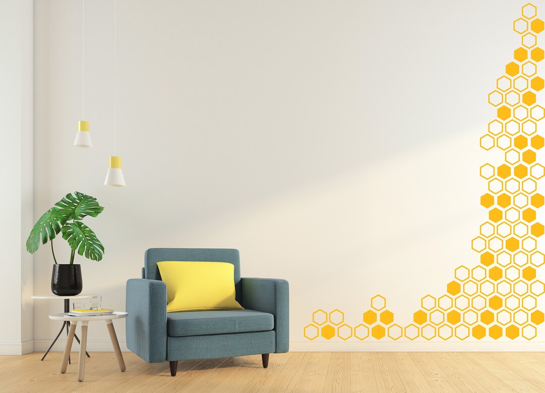 Honeycomb Wall Decals, Hexagon Decals, Geometric Wall Art, Wall Decor ...