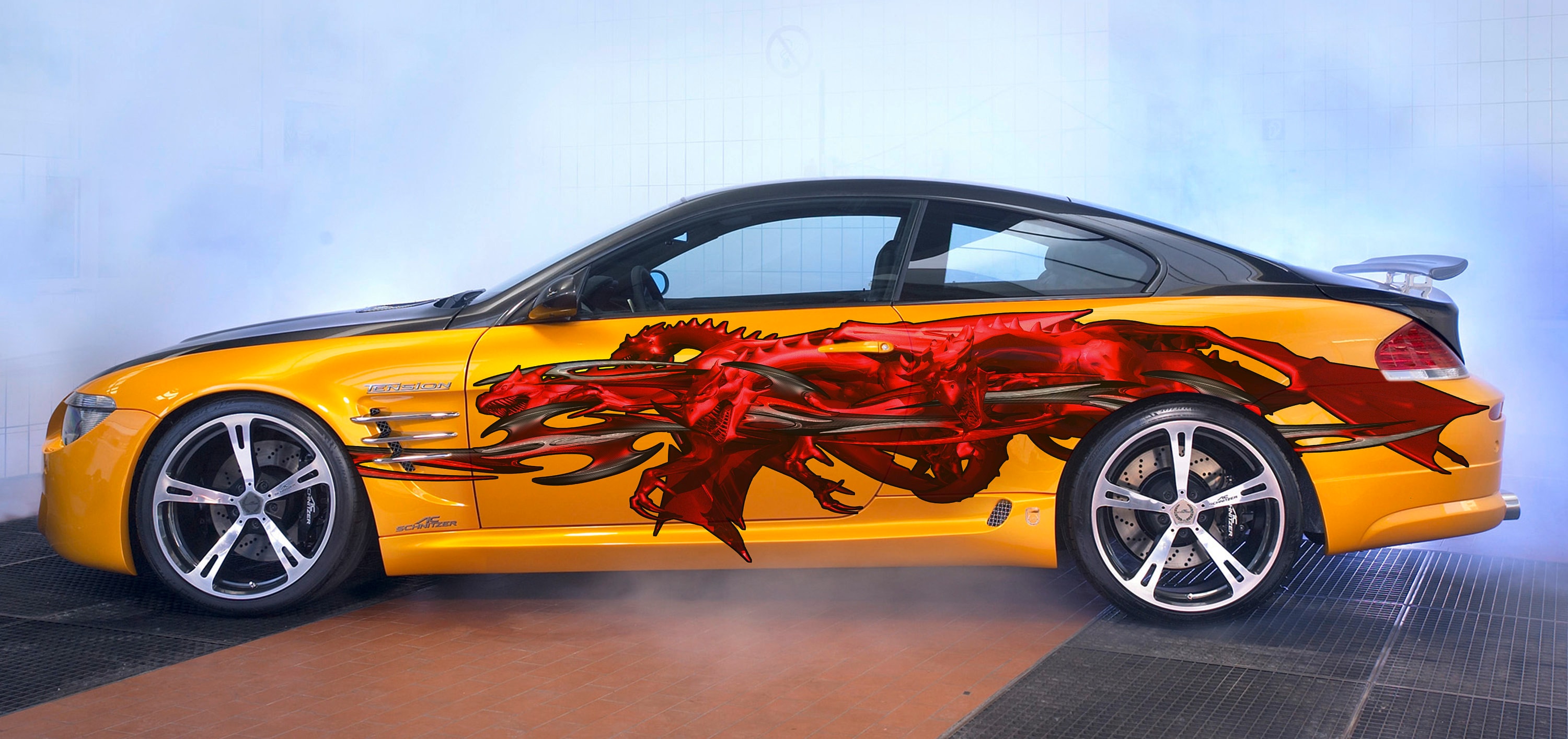 Red Tribal Dragon Car Wrap Tribal Dragon Car Decal 3D Tribal - Etsy