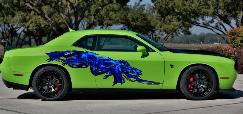 3D Dragons Car Wrap Dragons Ripped Metal Car Vinyl Decal - Etsy