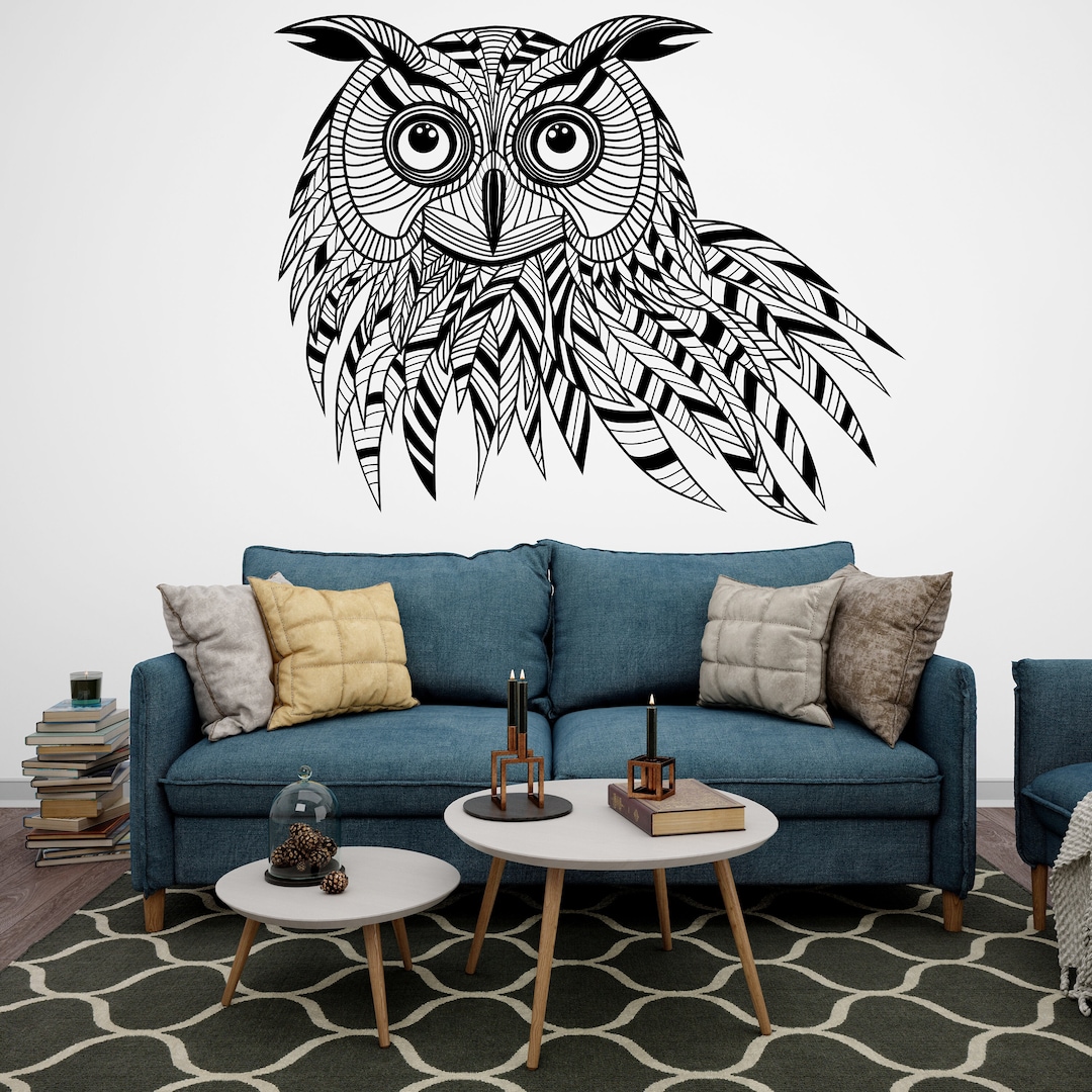 Owl Wall Decal Owl Wall Art Tattoo Sticker Bird Stickers Owl Vinyl Wall ...