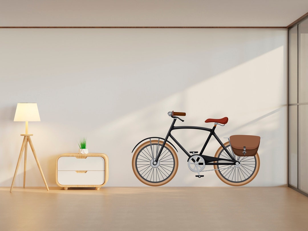 Bicycle Wall Decal, Bicycle Wall Art Vinyl, Vintage Bicycle Decor ...
