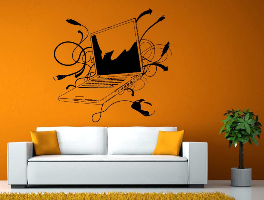 Computer Laptop PC Gamer Video Games Player Wall Window Vehicle Sticker ...