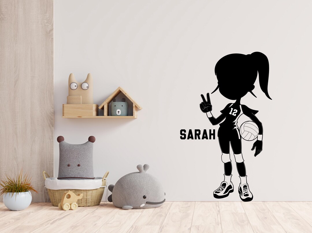 Custom Name Volleyball Girl Wall Decal Sport Wall Decal Kids Decal ...