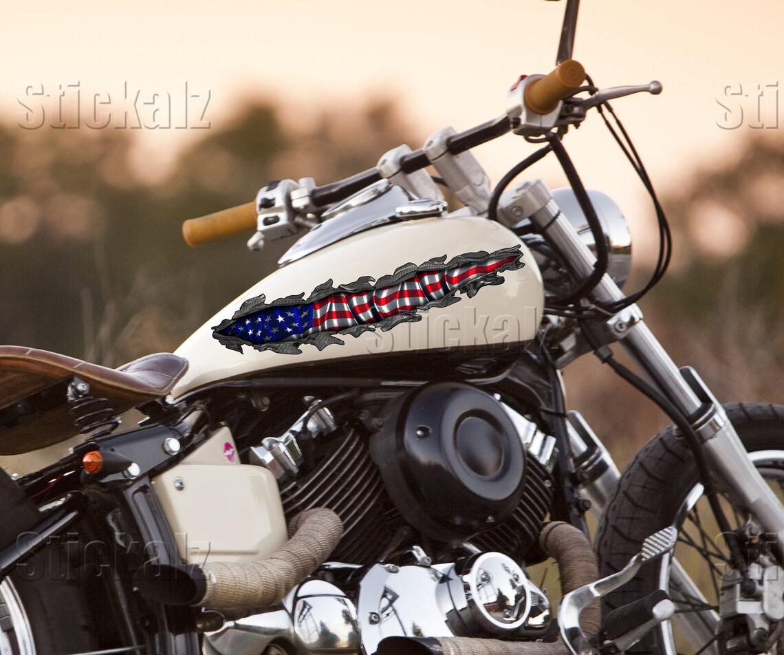 American Flag Decal for Motorcycle US Flag Racing Bike Wrap US Flag ...