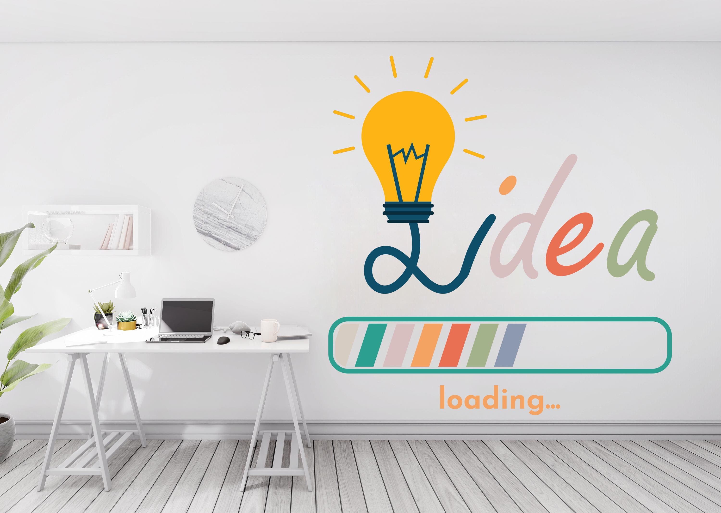Idea Loading Office Wall Decal Idea Teamwork Business Worker Inspire ...