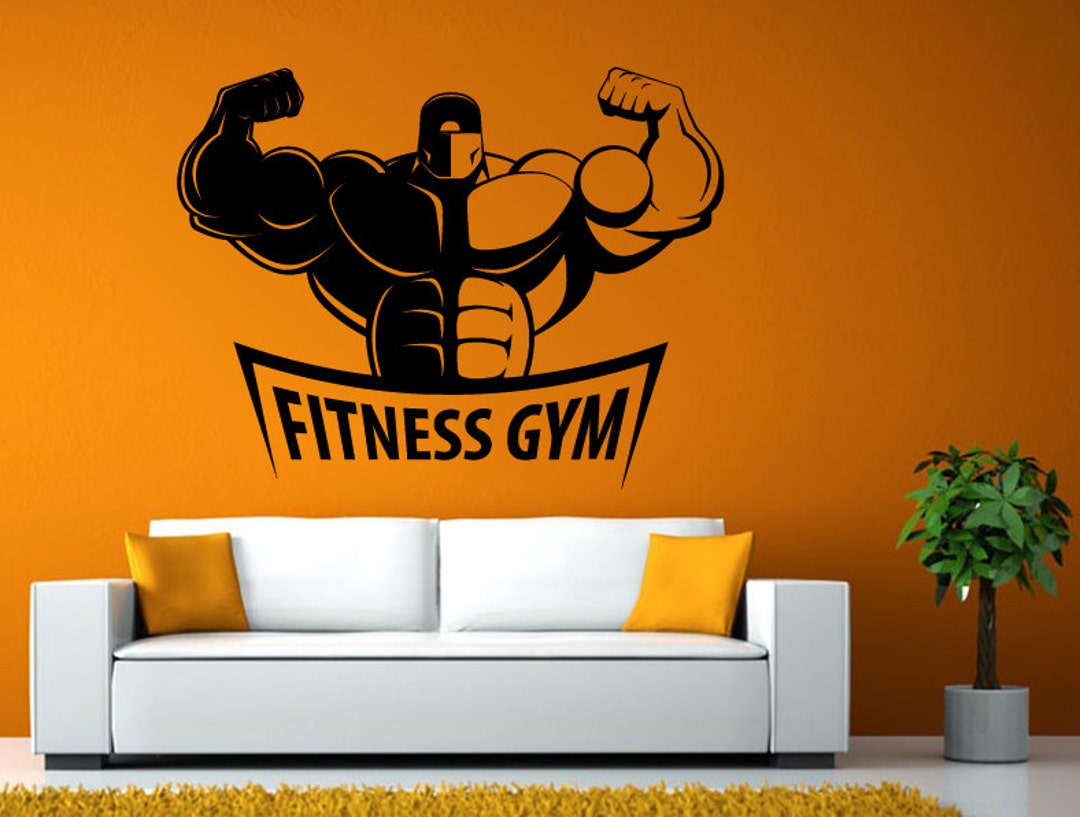 Fitness Gym Gymnasium Training Lifting Weights Work Out Wall or Window ...