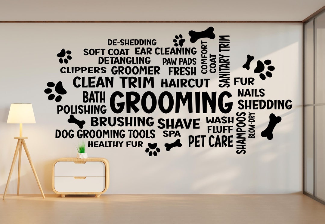 Grooming Wall Decal – Grooming Wall Decor, Fun & Stylish Decor for Pet ...