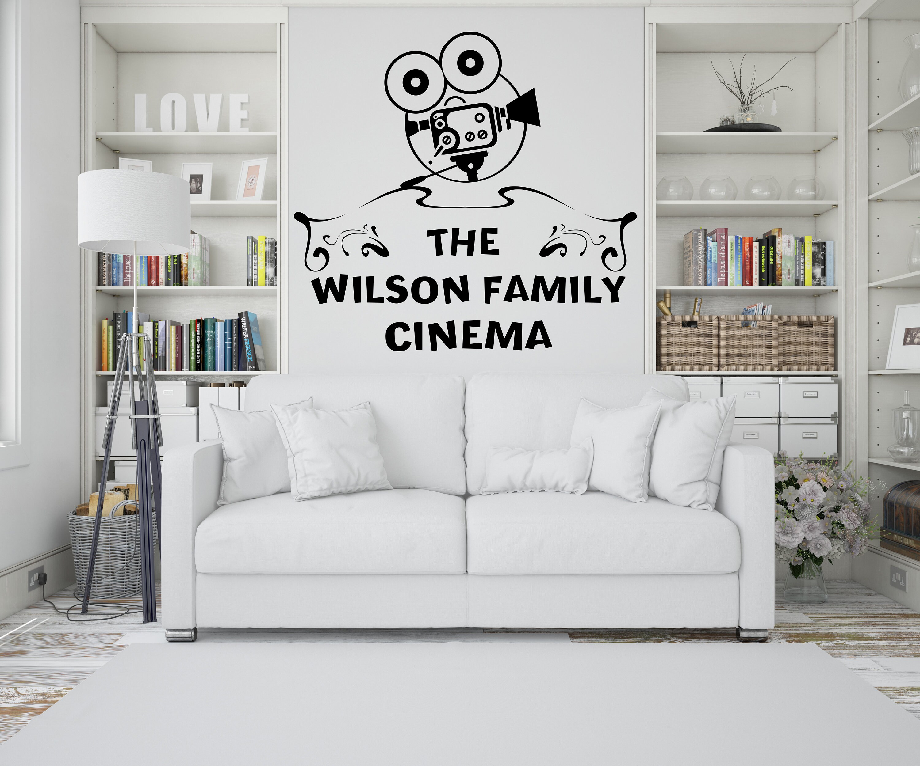 Home Cinema Wall Decal, Personalized Theater Room Decor, Family Room ...