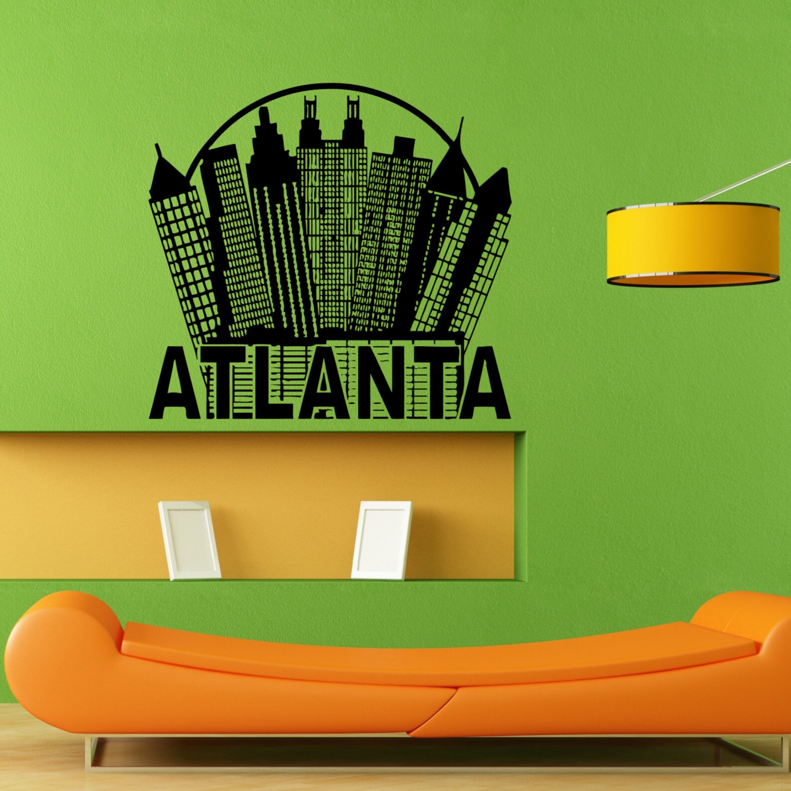Atlanta Ga Georgia City View Skyline Wall Sticker Vinyl Mural - Etsy