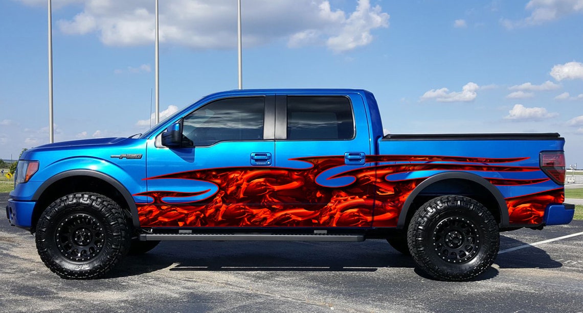 Red Dragon Full Color Truck Side Graphics, Dragon Car Wrap, Dragon Car ...