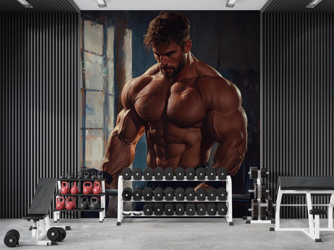 Gym Wallpaper, Inspirational Gym Wallpaper, Gym Wall Decal, Gym Wall ...