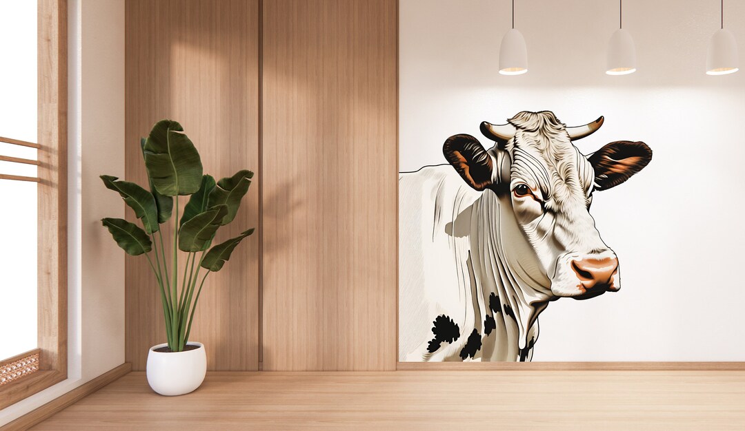 Cow Wall Decals, Cow Wall Sticker, Cow Stall Decor, Farm Wall Art Decal ...