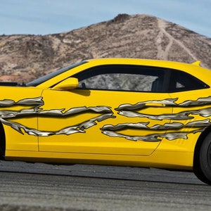 3D Ripped Metal Car Wrap, Ripped Metal Car Graphics, Ripped Metal Vinyl ...