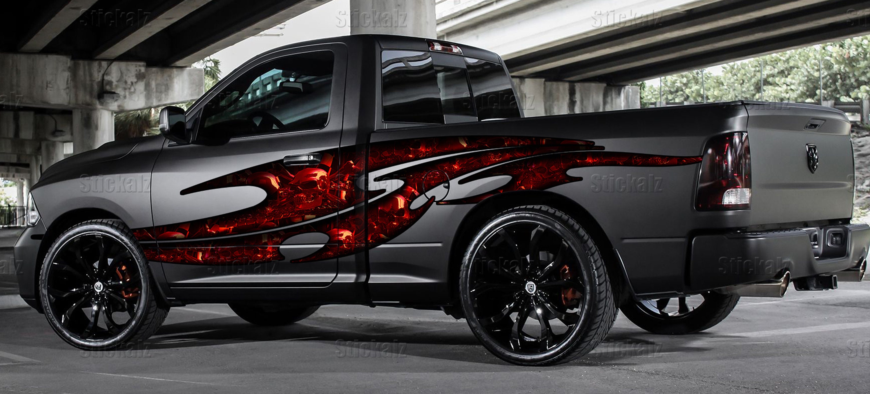 3D Skull Car Vinyl Full Color Side Graphics Skulls Car Ripped | Etsy