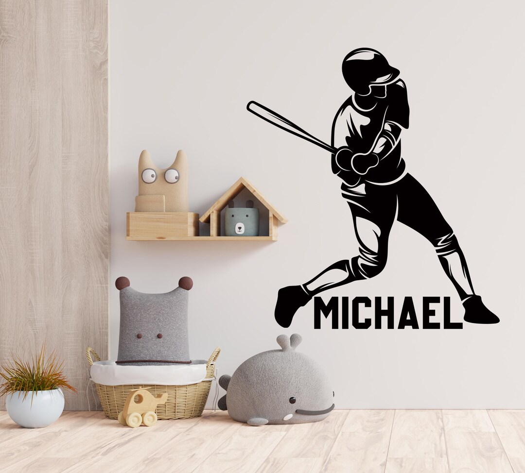 Baseball Wall Decor, Baseball Wall Decal Sport Vinyl, Baseball Stickers ...