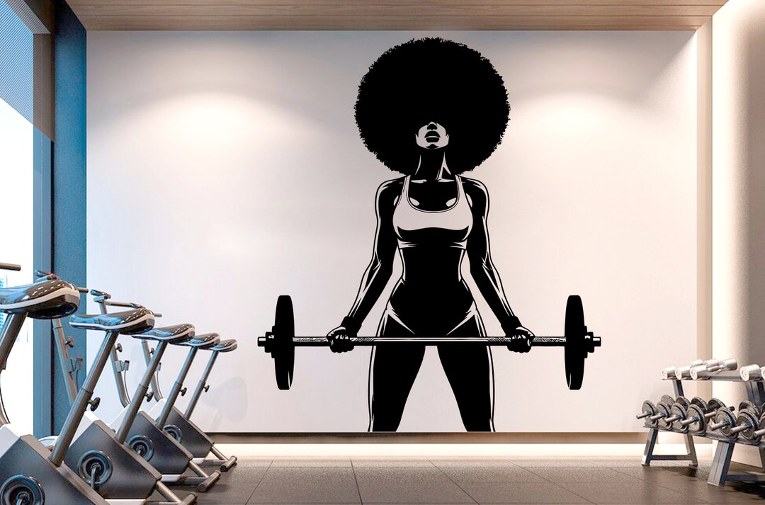 Gym Wall Decal Fitness Wall Art Custom Name Decor Crossfit Wall Decal ...