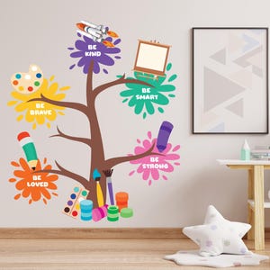 Kids School Tree Wall Decal, Tree Wall Decals for School, Kids Wall ...
