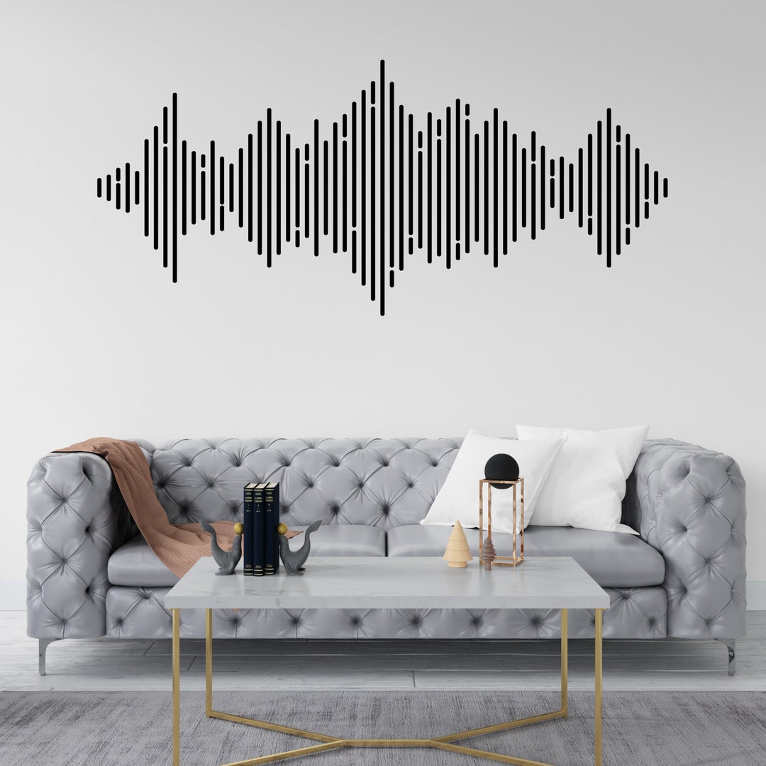 Audio Wave Wall Decal Sound Wave Wall Sticker Music Notes Wall Decor ...