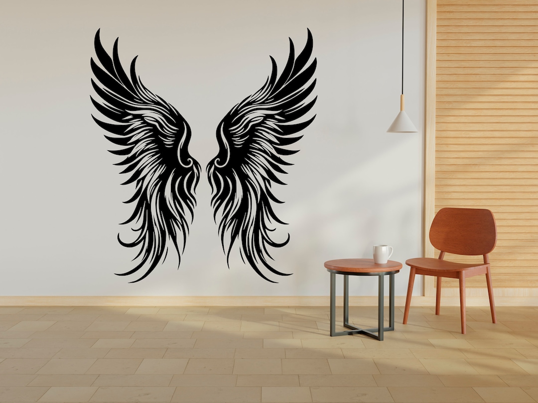 Angel Wings Wall Decal Wings Mid Century Modern Boho Angel Wings Decal ...