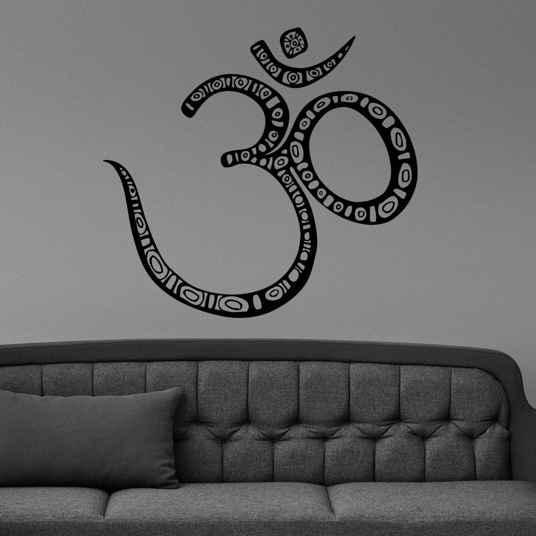 Om Peace Yoga Symbol Wall Sticker Vinyl Mural Decal Home House Art ...
