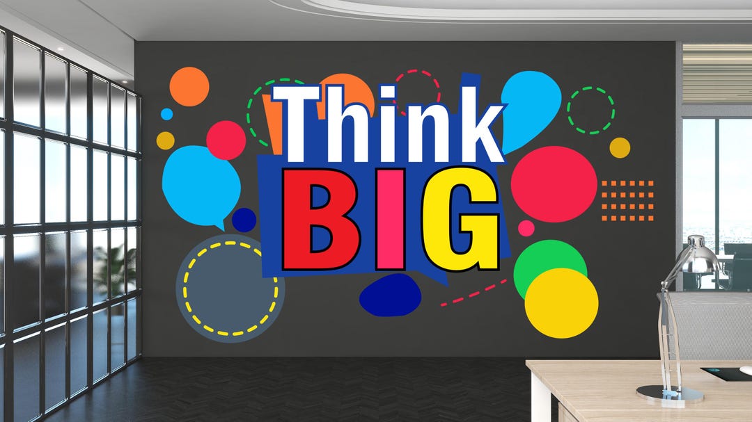 Think Big Wall Decal Office Wall Decal Sticker for Office, Office Wall ...