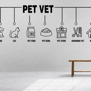 Pet Vet Wall Decor, Dog Cat Wall Decal, Grooming Wall Decor, Pet Lover ...