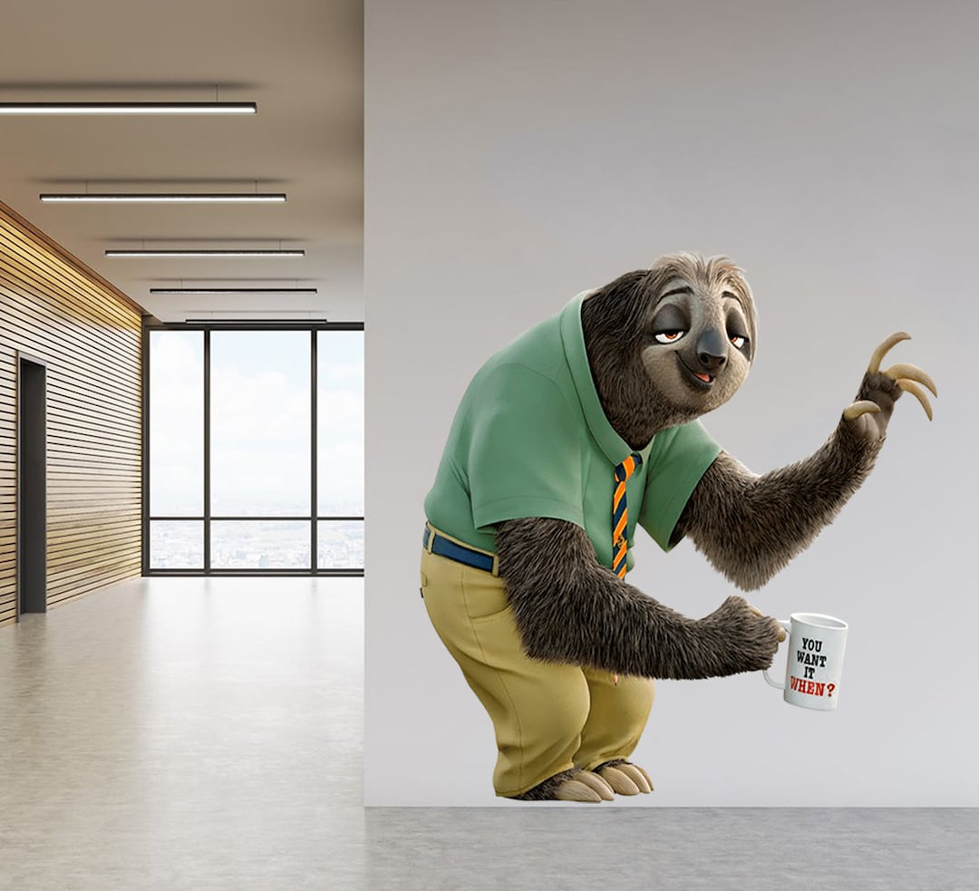 Sloth Sticker, Wall Decal - Etsy