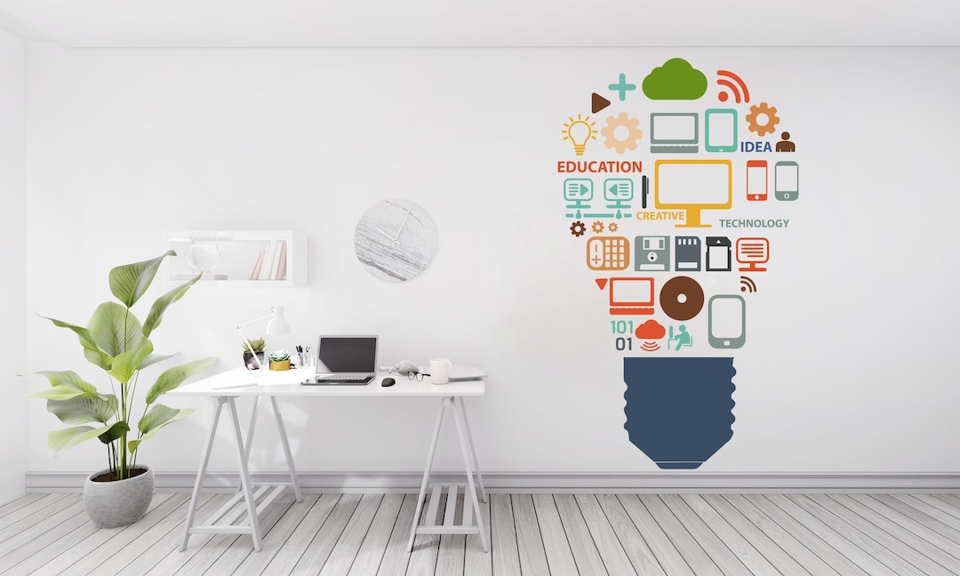 Technology Vinyl Wall Art Decal, Circuit Board Wall Decal, Office Wall ...