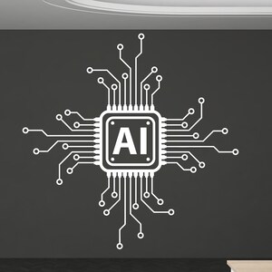 Technology AI Vinyl Wall Art Decal, Circuit Board Wall Decal, Office ...