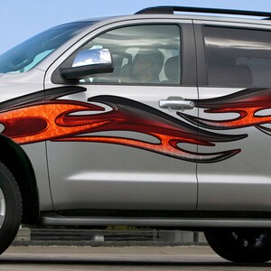 3D Tribal Racing Stripes Car Vinyl Wrap, Tribal Truck Vinyl Side ...
