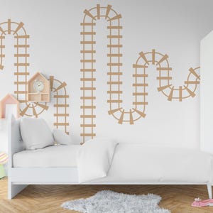 Train Tracks Wall Decal Railroad Vinyl Sticker Track Train Wall Decor ...