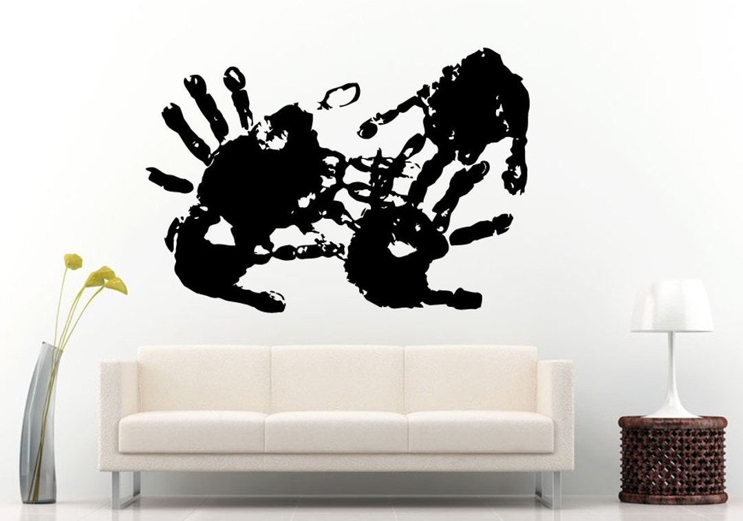 Four 4 Hands Hand Prints Print Wall Decal Vinyl Sticker Mural Room ...