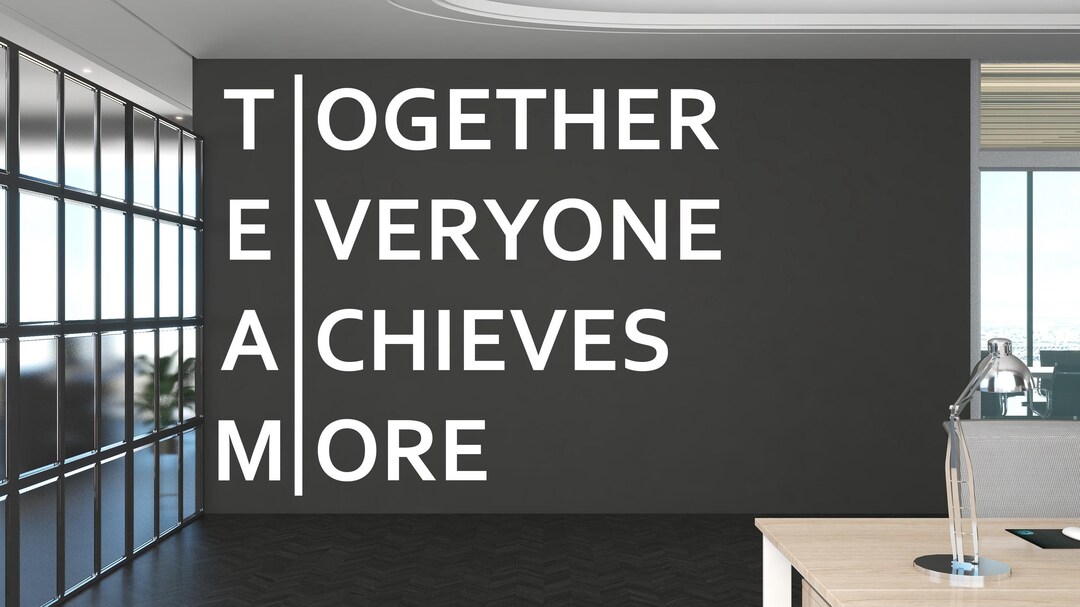 Team Wall Decal With Meaning – Teamwork Office Wall Art, Motivational ...