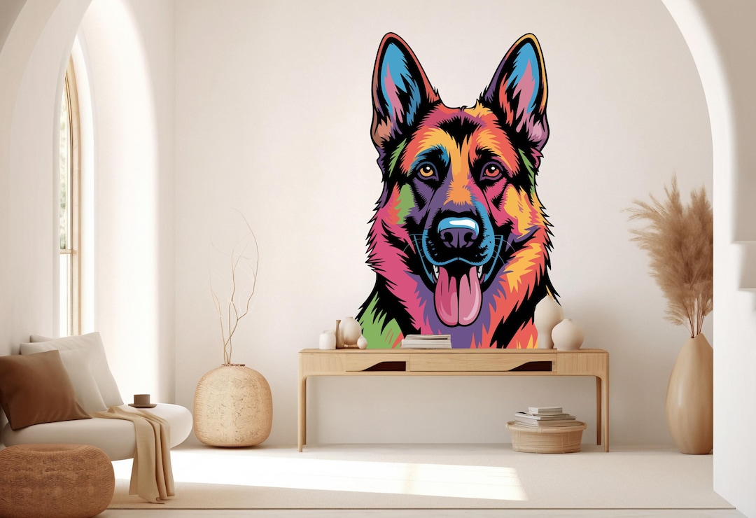 German Shepherd Dog Wall Decal Dog Decor Dog Wall Art Decal Dog Lover ...