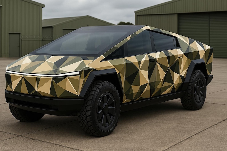 Geometric Camo Cybertruck Wrap | Futuristic Polygon Car Vinyl | Full ...