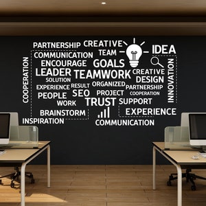 Teamwork Wall Decor Office Wall Decal Creative Team Idea Teamwork ...