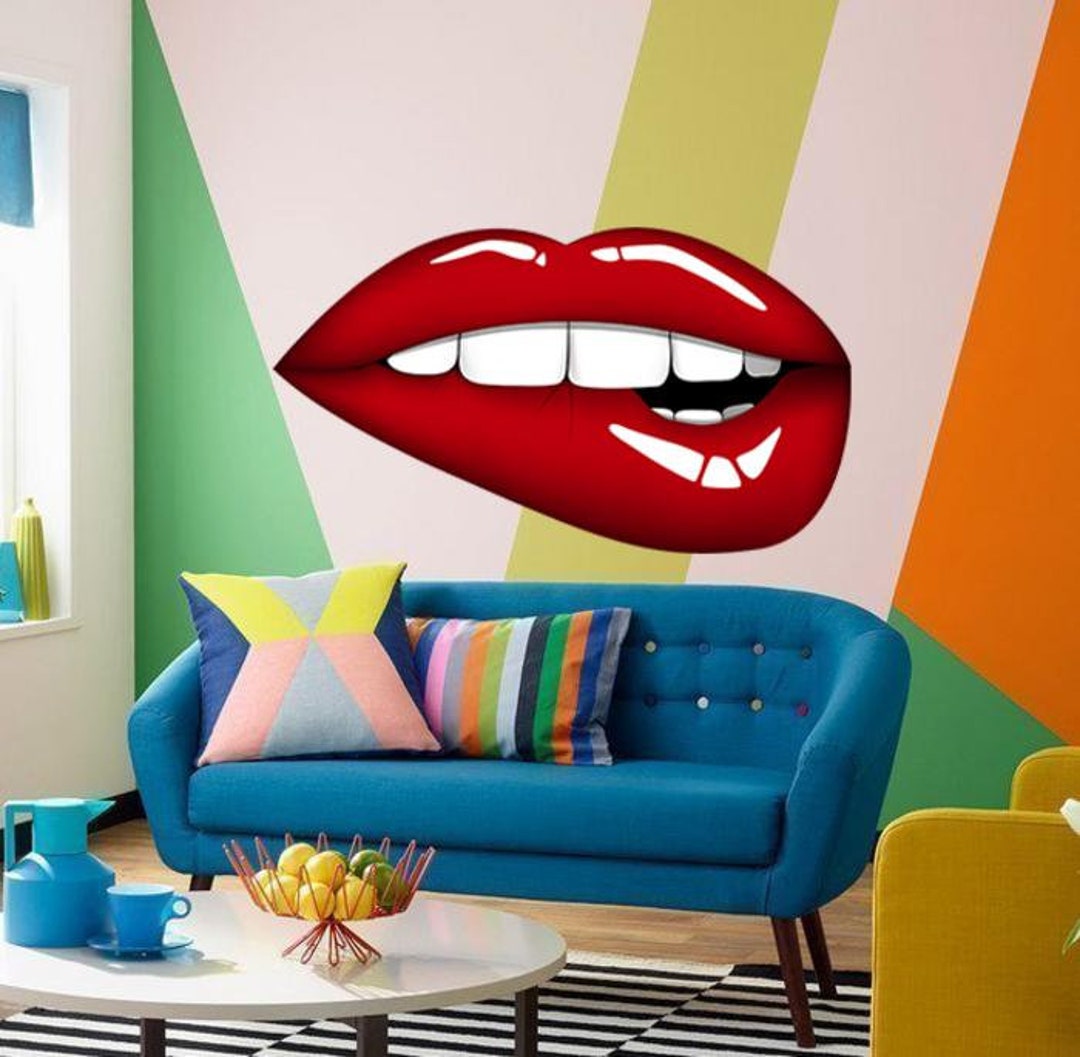 Sexy Red Lips Wall Decal Red Lips Wall Sticker Red Lips Wall - Etsy