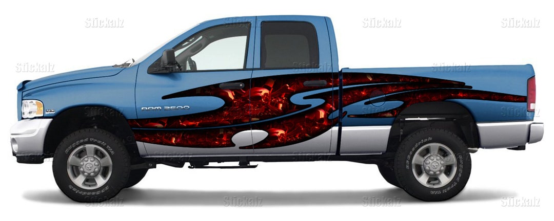 3D Skull Car Side Design, Skulls Car Vinyl Graphics, Skull Car Vinyl ...