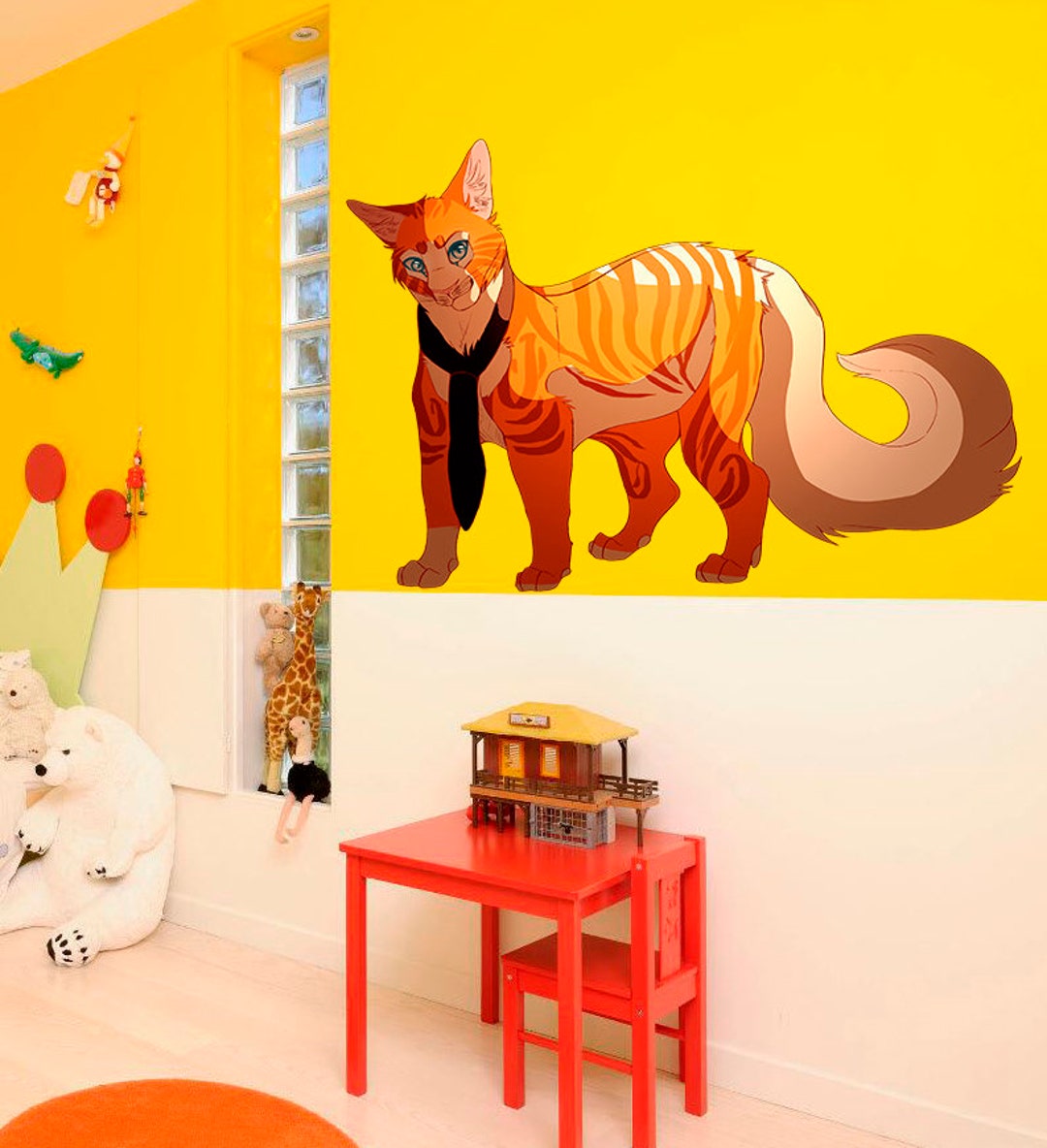 Anime Cat Sticker, Anime Cat Decal, Anime Cat Wall Decor, Anime Cat ...