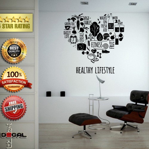 Good Health Healthy Life Style Food Exercise Fitness Wall - Etsy