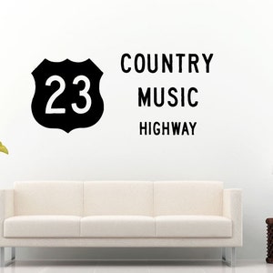 Country Music Highway Twenty Three 23 Road Sign Shield Musical Genre ...